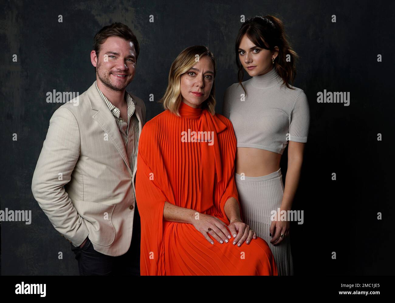 Daniel Durant, from left, Sian Heder, and Emilia Jones pose for a ...