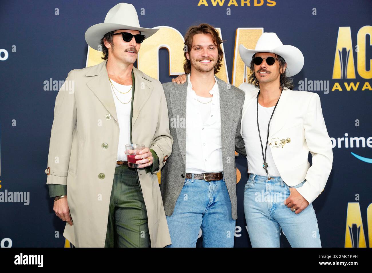 Mark Wystrach, from left, Luke Grimes and Cameron Duddy arrive at the ...