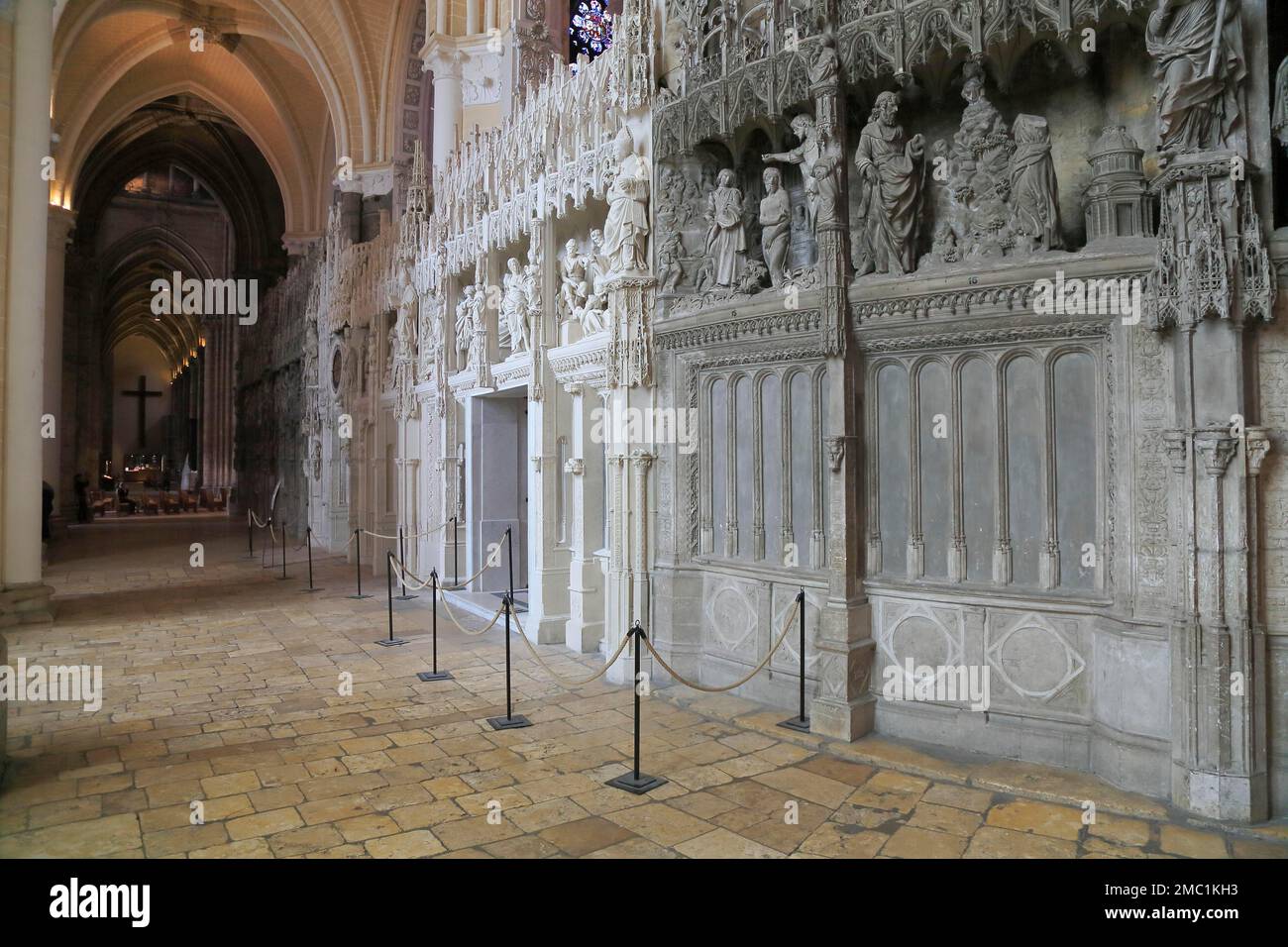 Choir screen and aisle of Notre Dame of Chartres Cathedral, Eure-et ...