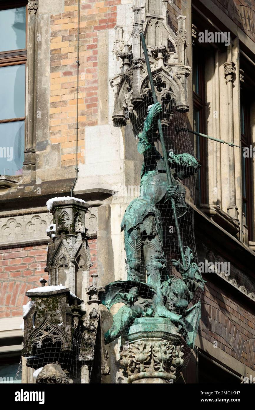 Sculpture The Battle of St. George with the Dragon, New Town Hall ...