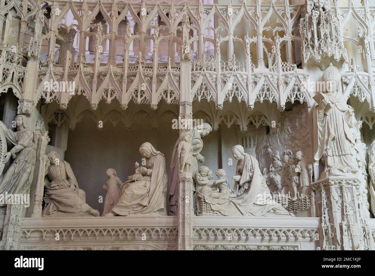 Stone sculptures Scenes from the Life of Jesus and Mary on the choir ...