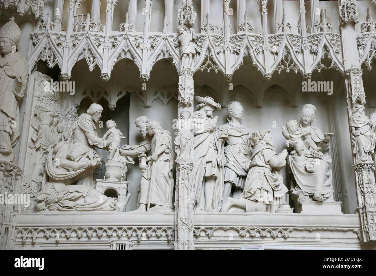 Stone sculptures Scenes from the Life of Jesus and Mary on the choir ...