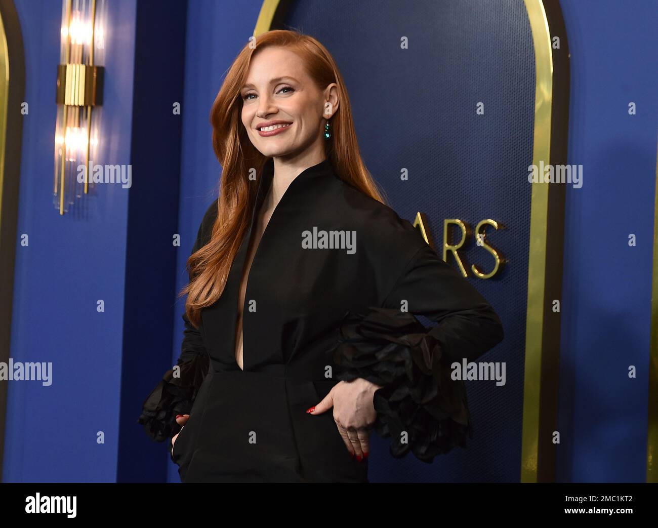 Jessica Chastain arrives at the 94th Academy Awards nominees luncheon ...