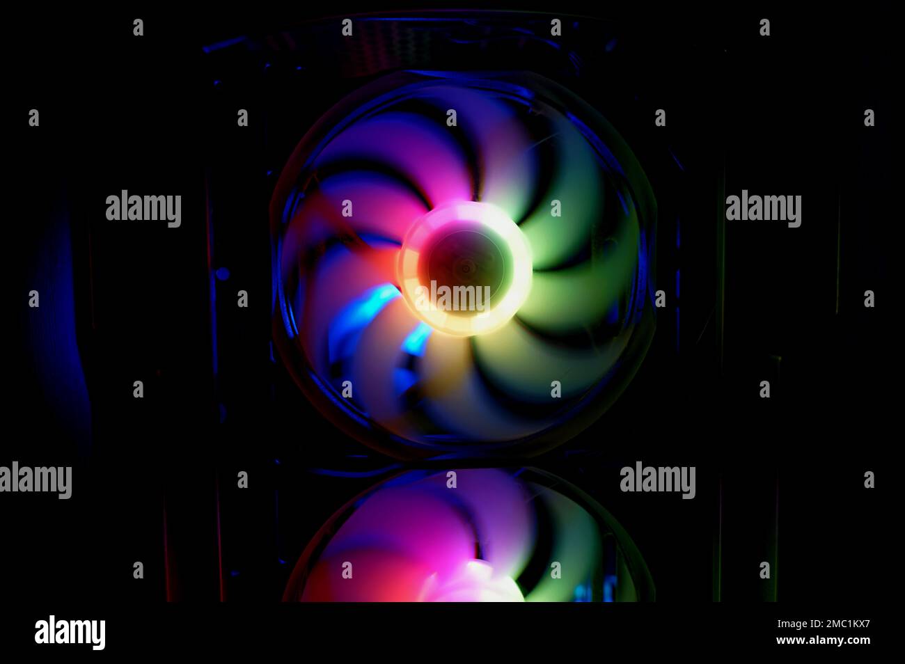 Colorful bright rainbow led rgb pc fan air case cooler. Computer ...