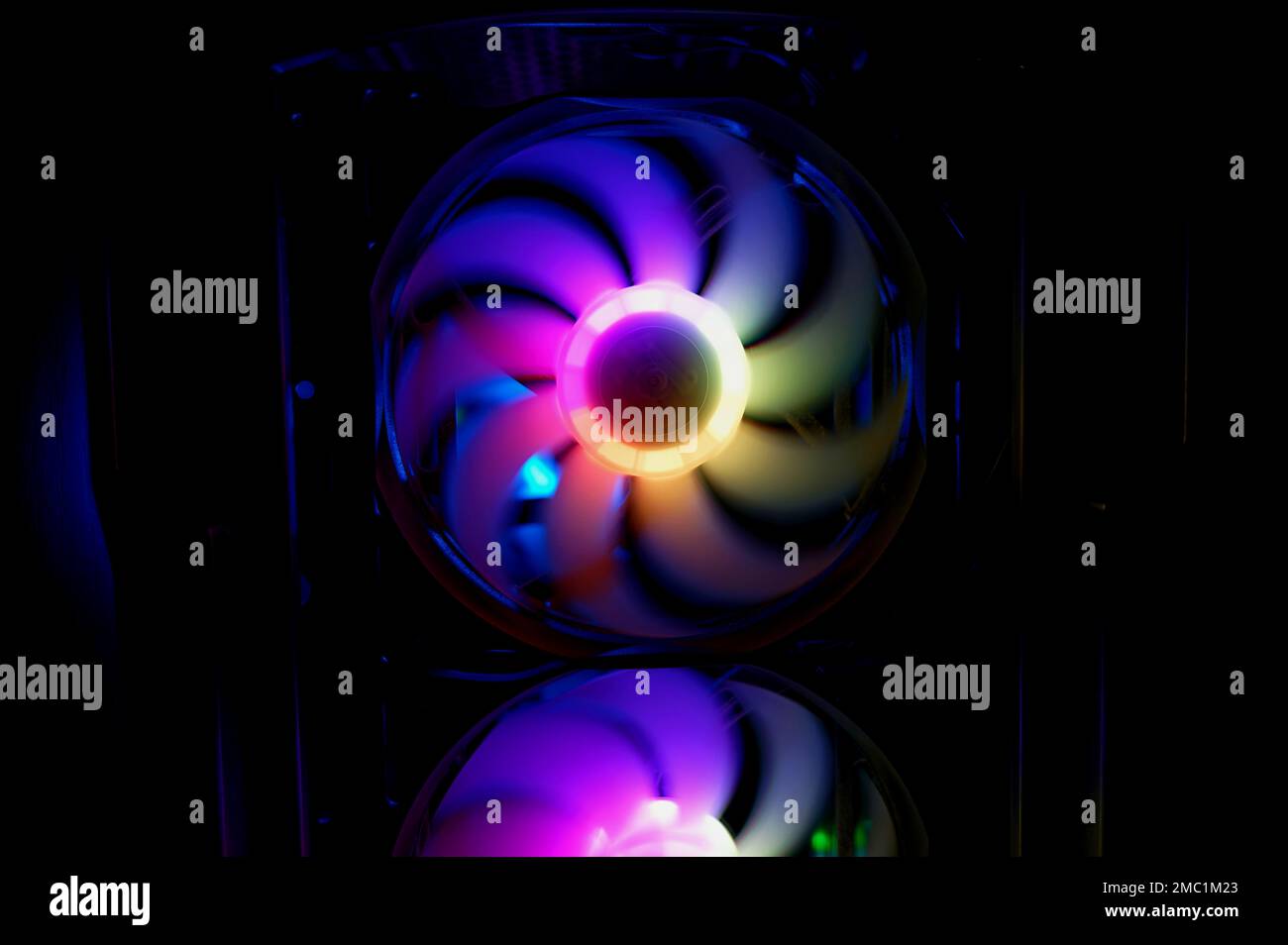 Colorful bright rainbow led rgb pc fan air case cooler. Computer ...