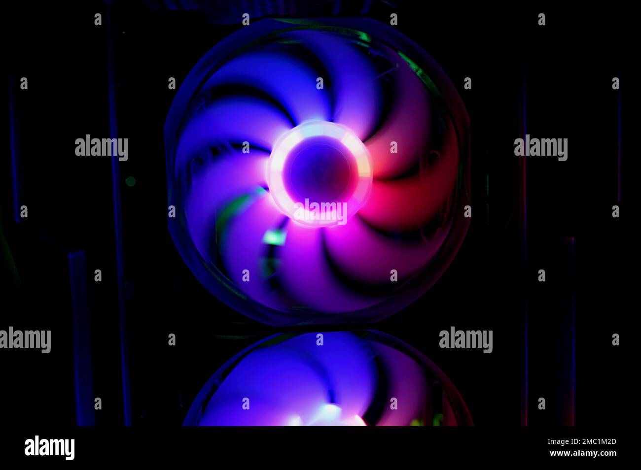 Colorful bright rainbow led rgb pc fan air case cooler. Computer ...