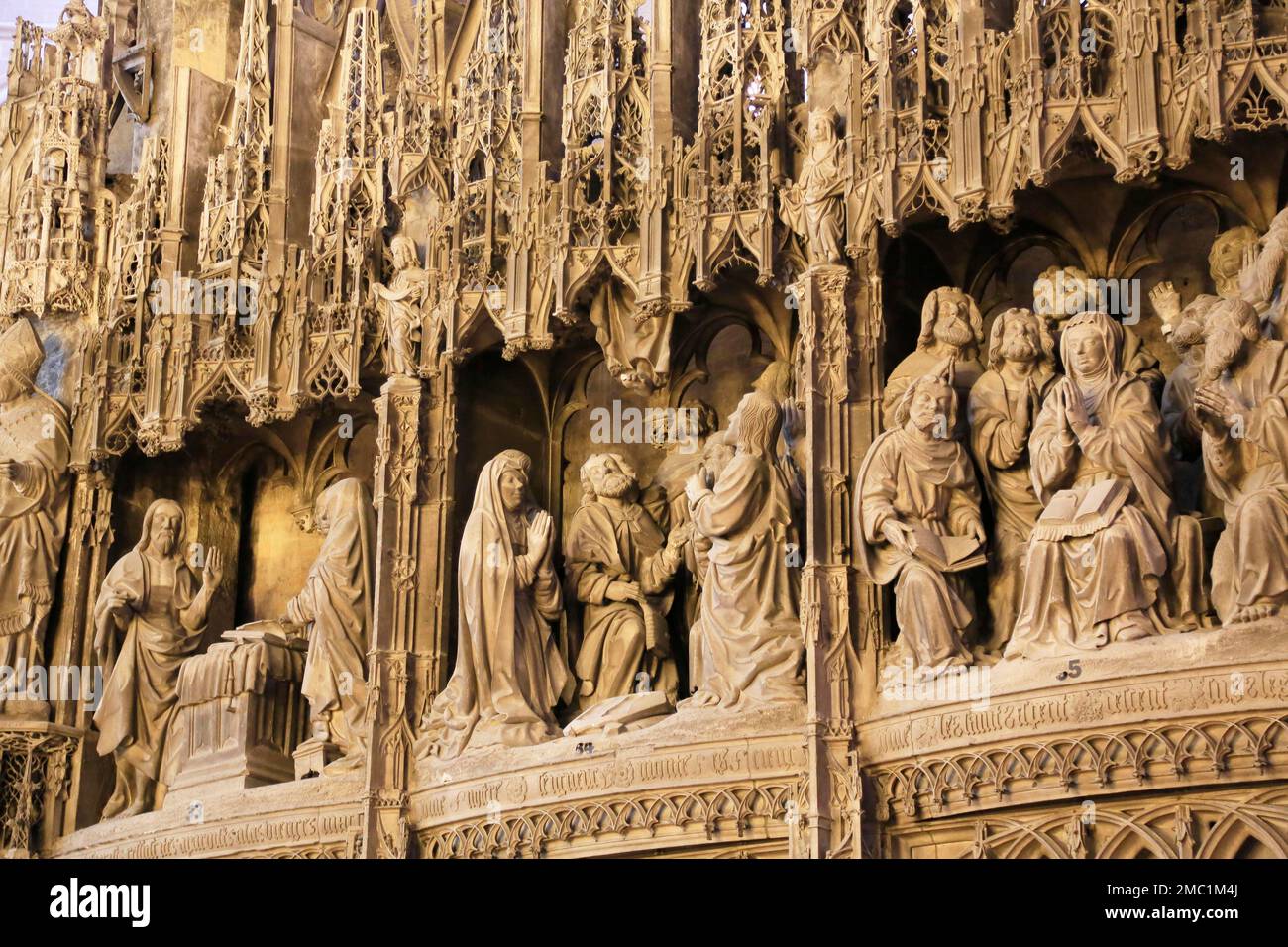 Stone sculptures Scenes from the Life of Jesus and Mary on the choir ...