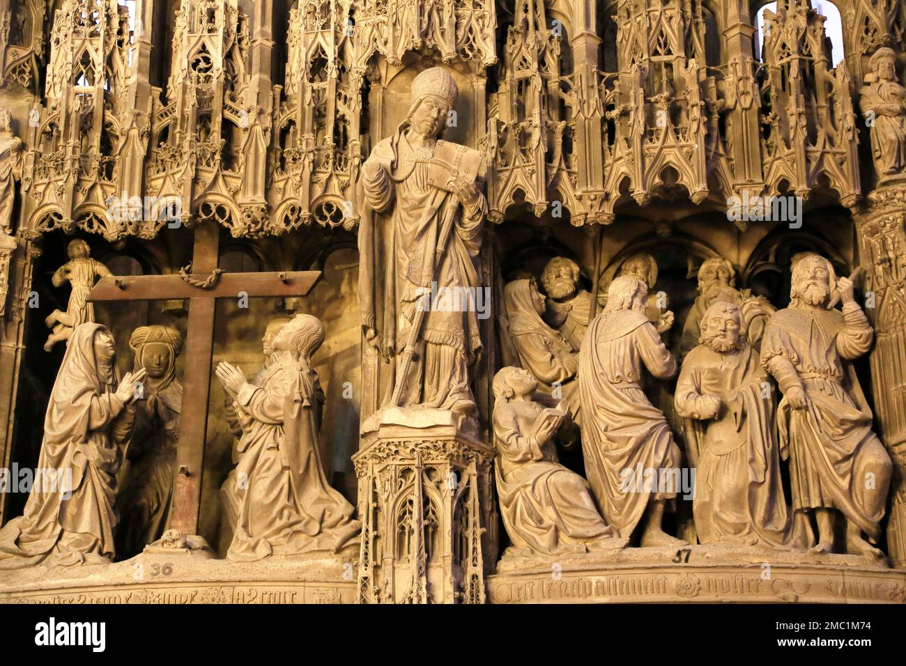 Stone sculptures Scenes from the Life of Jesus and Mary on the choir ...