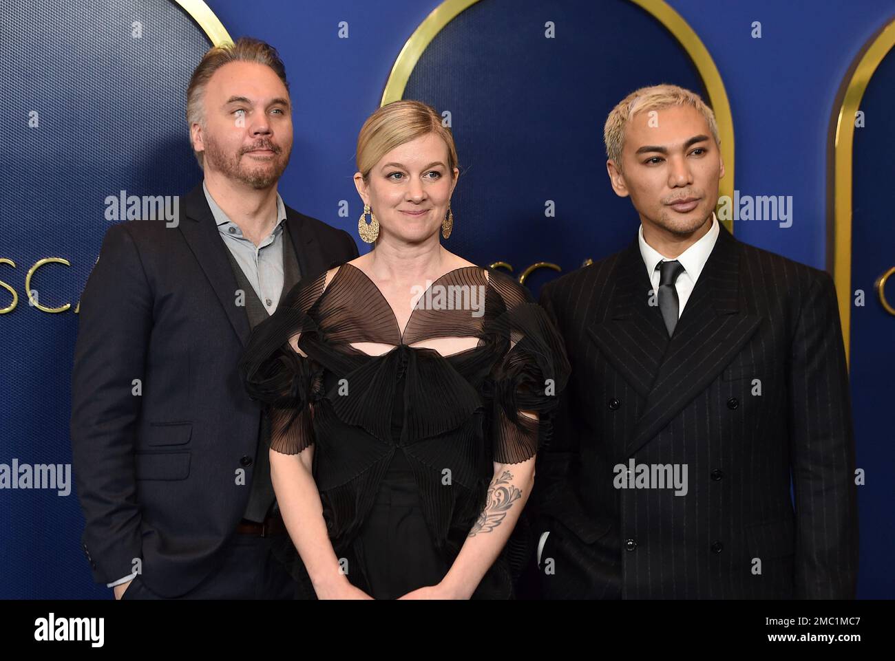 Goran Lundstrom, Anna Carin Lock and Frederic Aspiras arrive at the ...