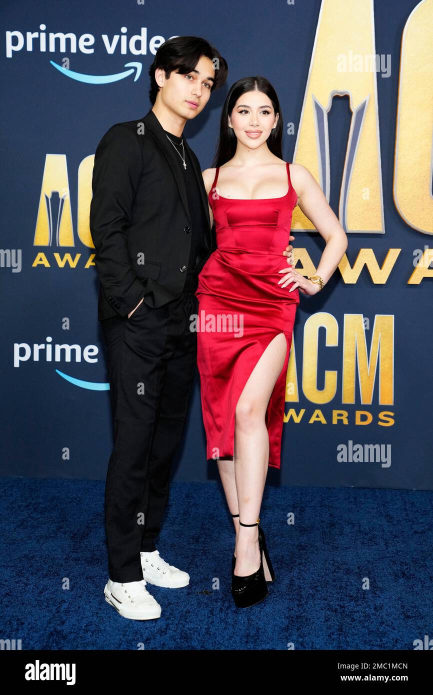 Kio Cyr, left, and Amanda Diaz arrive at the 57th Academy of Country ...