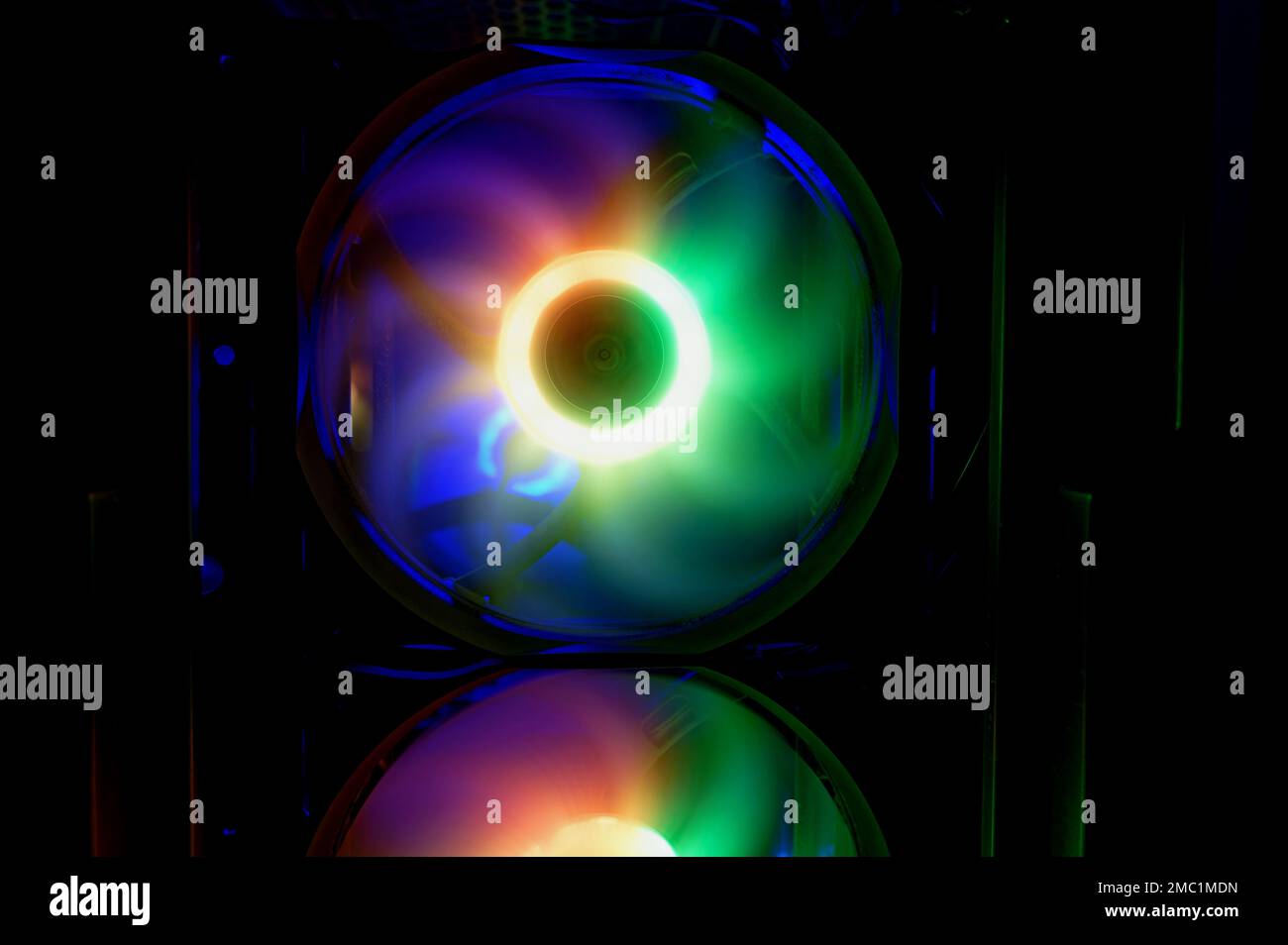 Colorful bright rainbow led rgb pc fan air case cooler. Computer ...