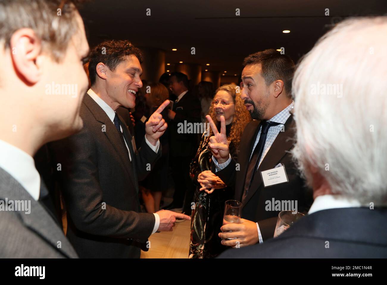 Phil Lord, left, and Lin-Manuel Miranda attend the 94th Academy Awards ...