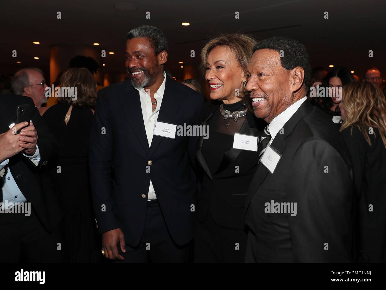Musa Jackson, from left, Marilyn McCoo and Billy Davis Jr. attend the ...