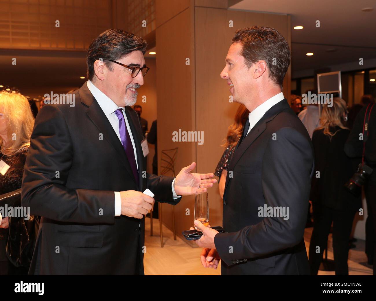 Alfred Molina, left, and Benedict Cumberbatch attend the 94th Academy Awards nominees luncheon ...