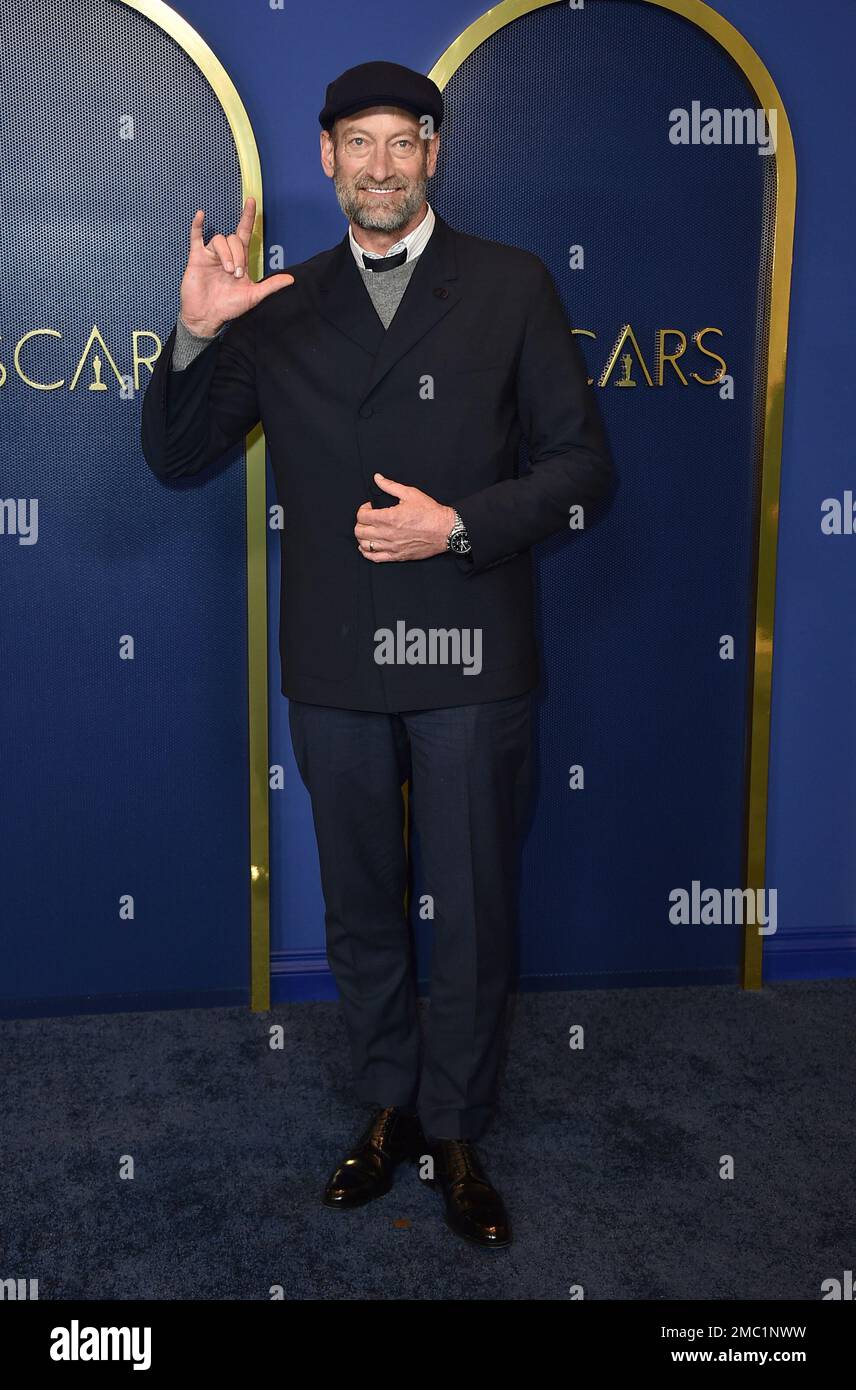 Troy Kotsur arrives at the 94th Academy Awards nominees luncheon on ...