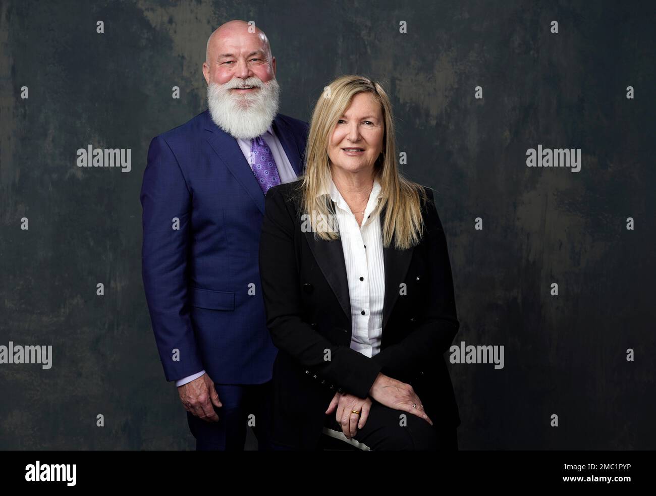 Bob Morgan, left, and Jacqueline West pose for a portrait at the 94th ...