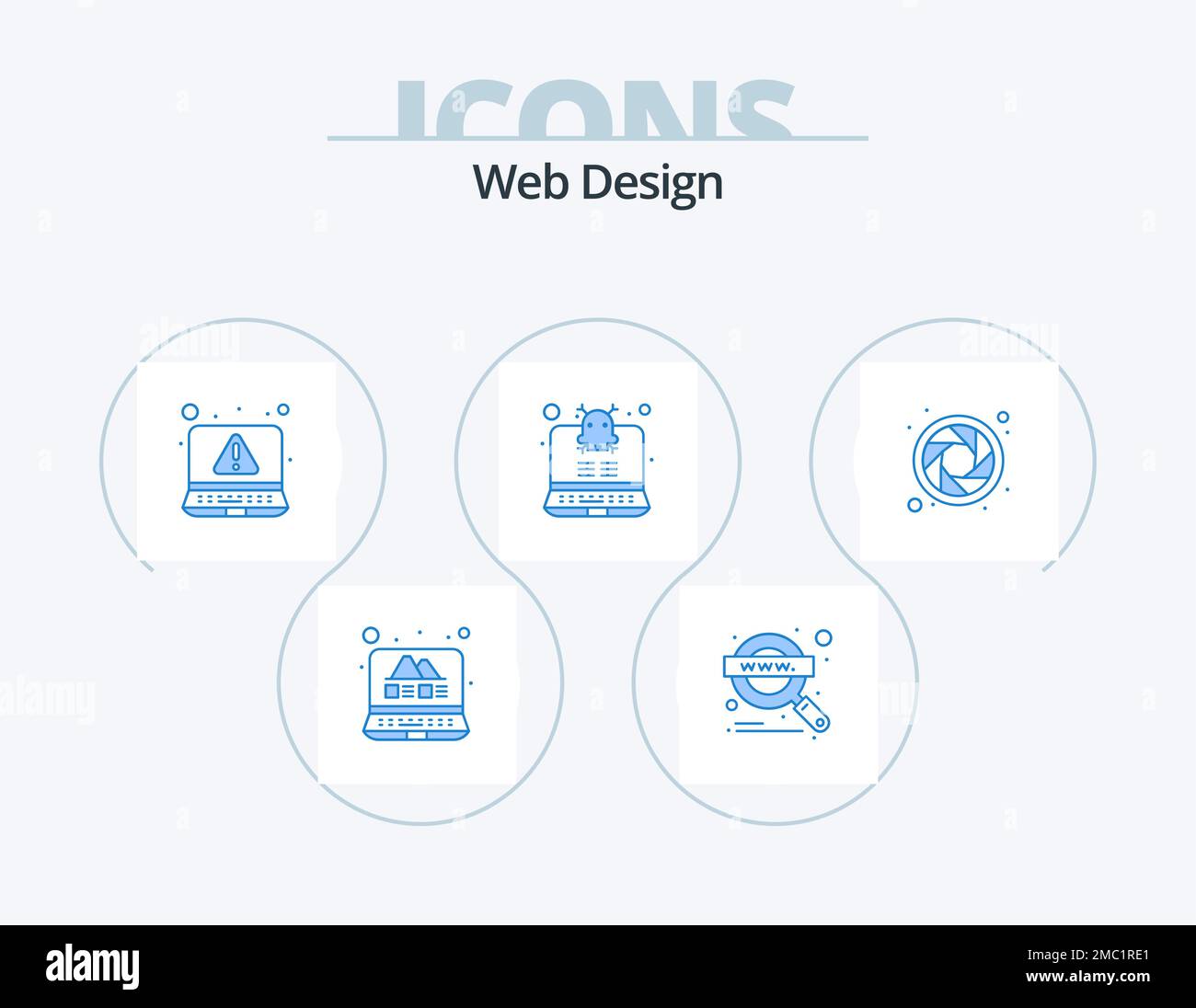 Web Design Blue Icon Pack 5 Icon Design. . color wheel. alert. color ...