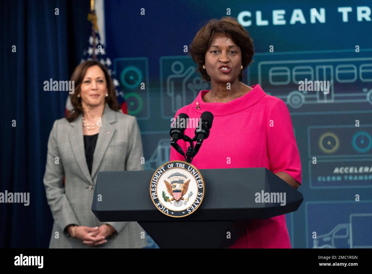 Federal Transit Administration administrator Nuria Fernandez, with Vice ...