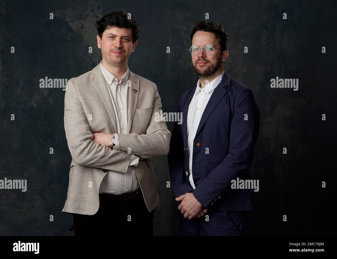 Mikey Please, left, and Dan Ojari pose for a portrait at the 94th ...