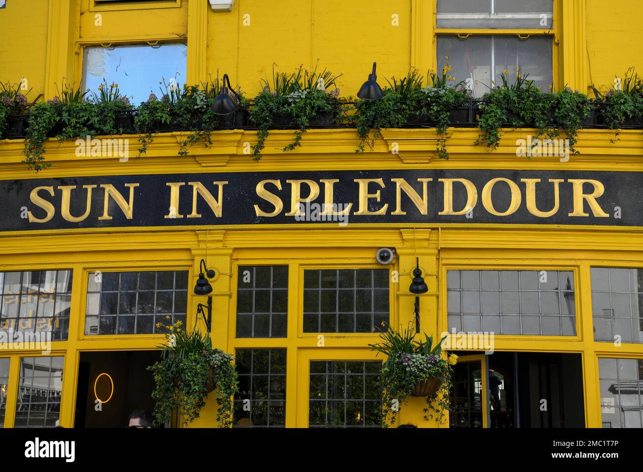 Facade of the Sun pub in Splendour on Portobello Road, London, England ...
