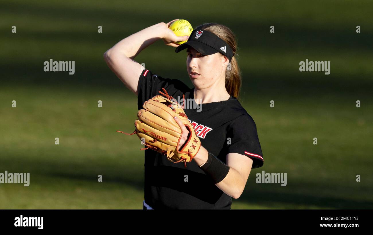 NC State infielder Miranda Farricker #13 in action during an NCAA ...