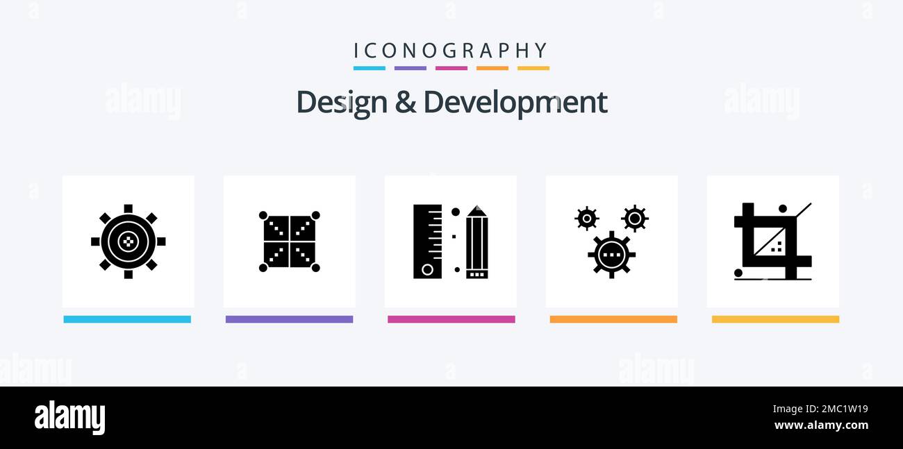 Design And Development Glyph 5 Icon Pack Including Development Coding Programing Programing