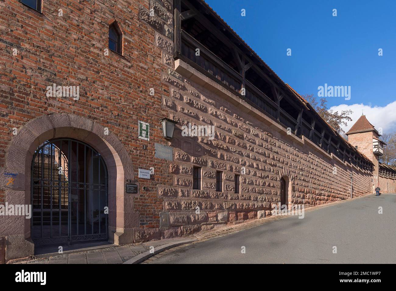 Historic Neutor Wall, old city wall in the old town 15th century ...