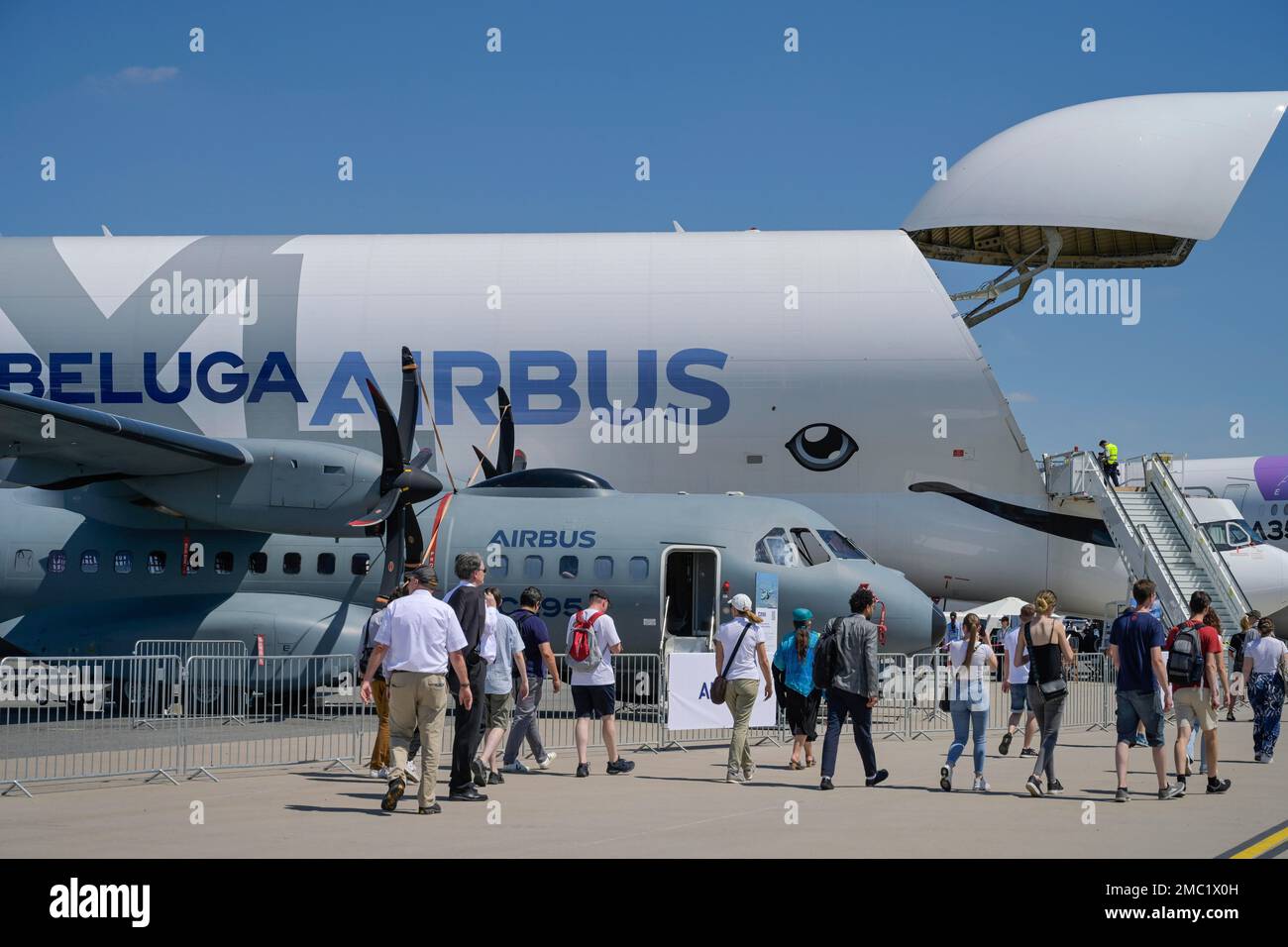 Airbus Beluga XL Transporter, in front a C 295 from Airbus, 22. 06 ...