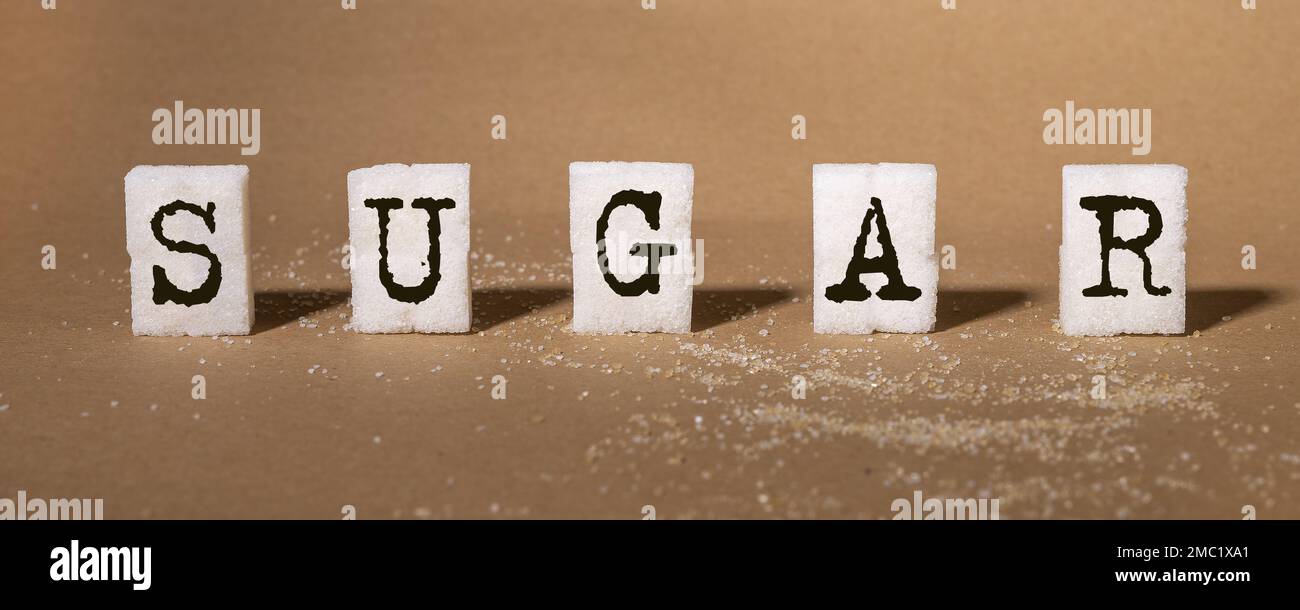 Sugar word hi-res stock photography and images - Alamy
