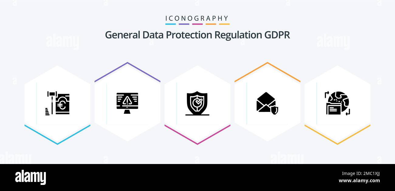 Gdpr 25 Glyph icon pack including gdpr . security. error . secure ...