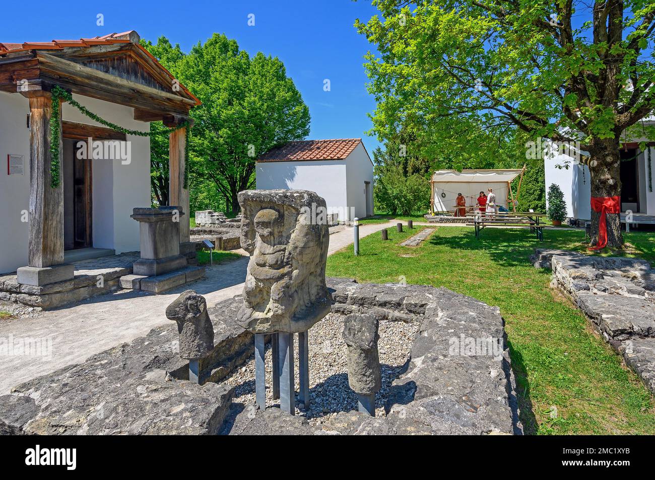 Replica, atlatl, dwarf supporting figure and ram's heads, APC ...