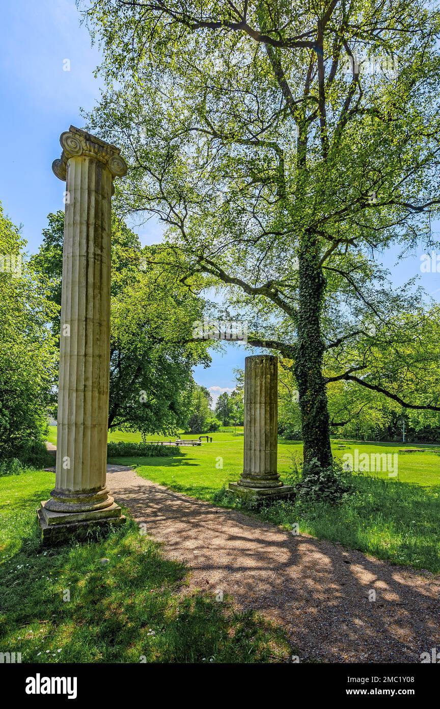 Two Ionic columns at the propylon, the main entrance to the forum of ...