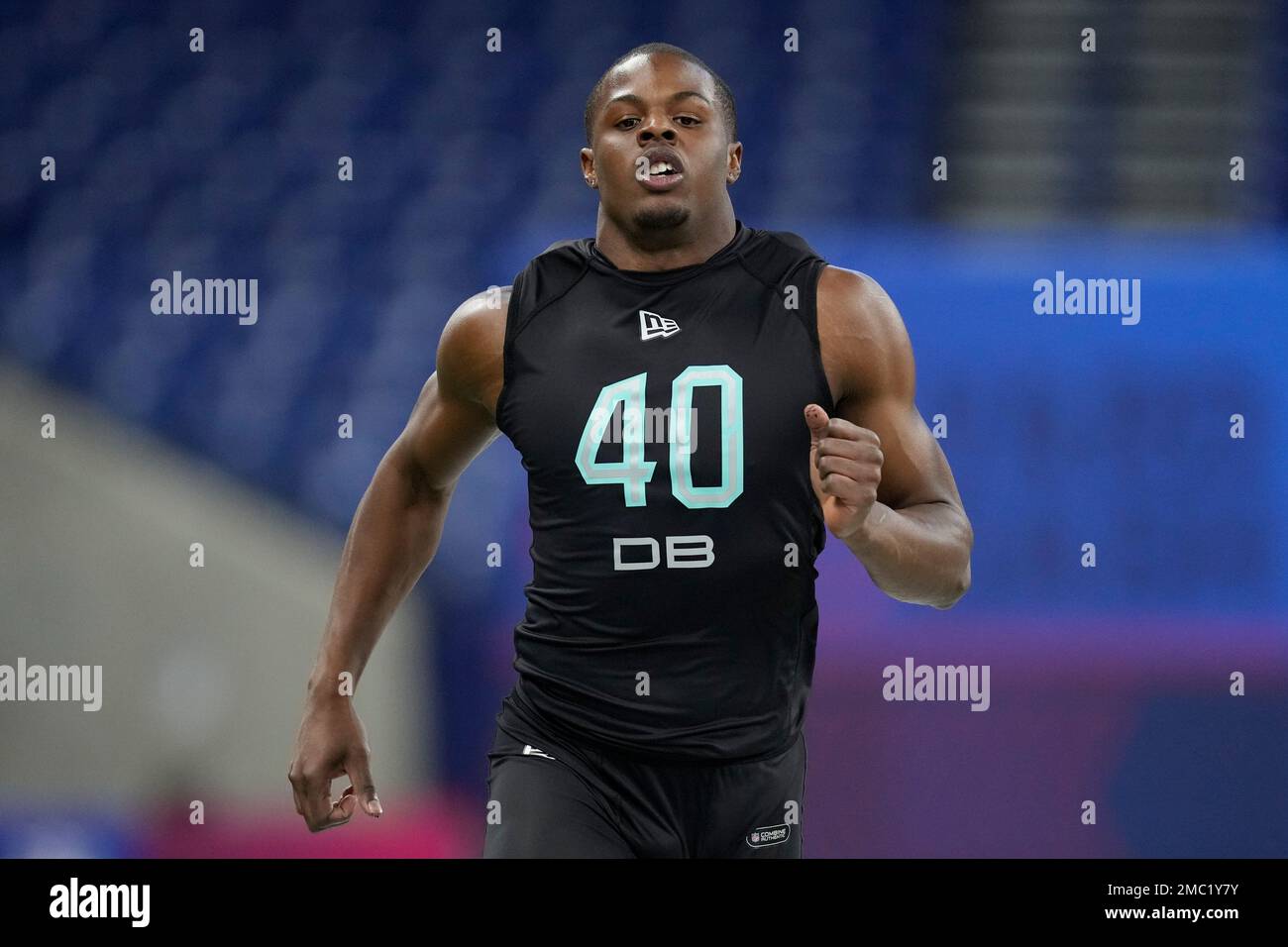 Toledo defensive back Tycen Anderson runs the 40-yard dash at the NFL ...