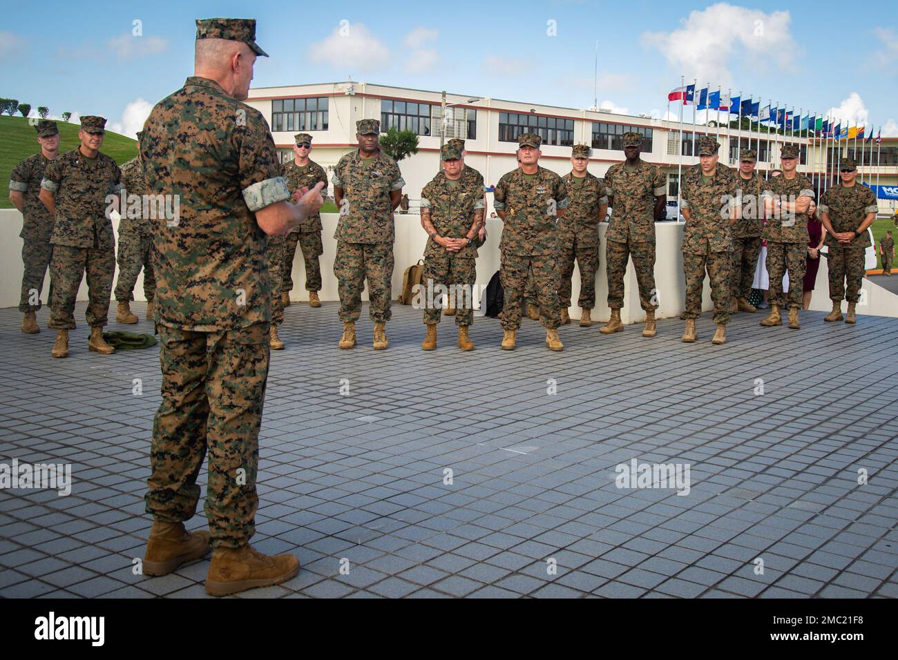 U.S. Marine Corps Maj. Gen. William J. Bowers gives remarks during Sgt ...