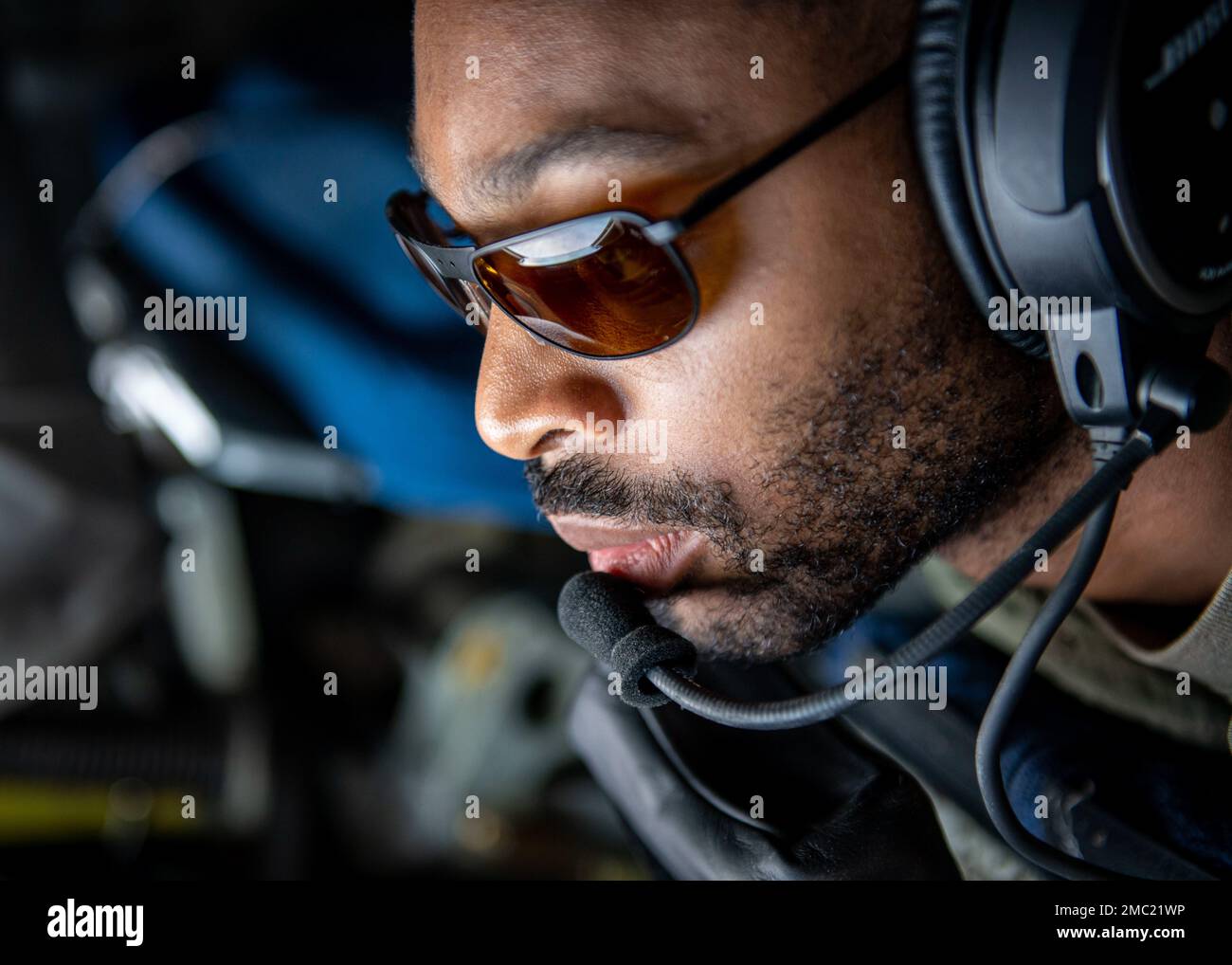 U.S. Air Force Staff Sgt. Jamar Jackson, a KC-135 Startotanker aircraft ...