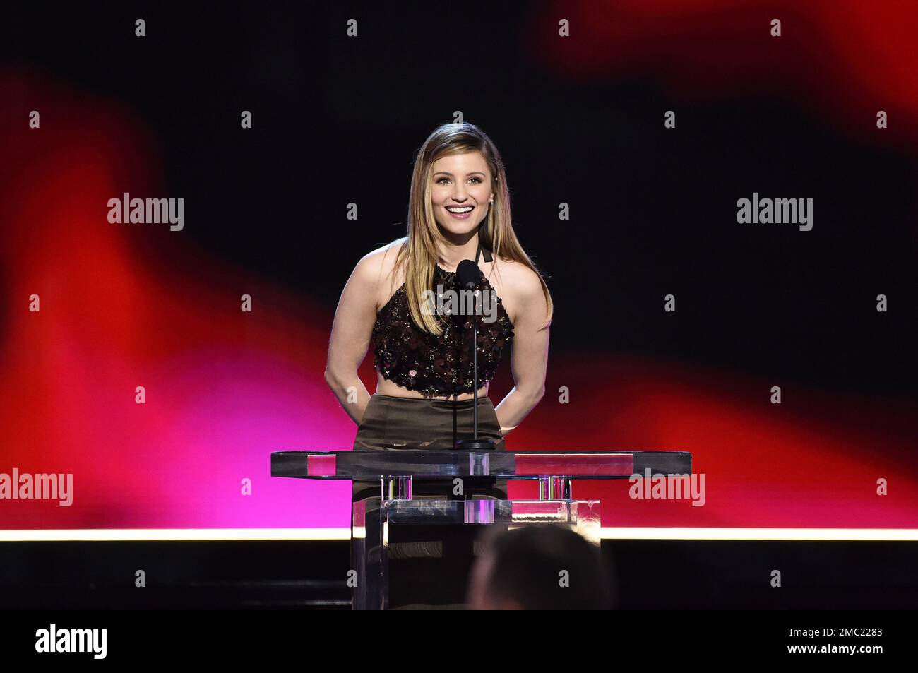 Dianna Agron speaks at the 37th Film Independent Spirit Awards on ...