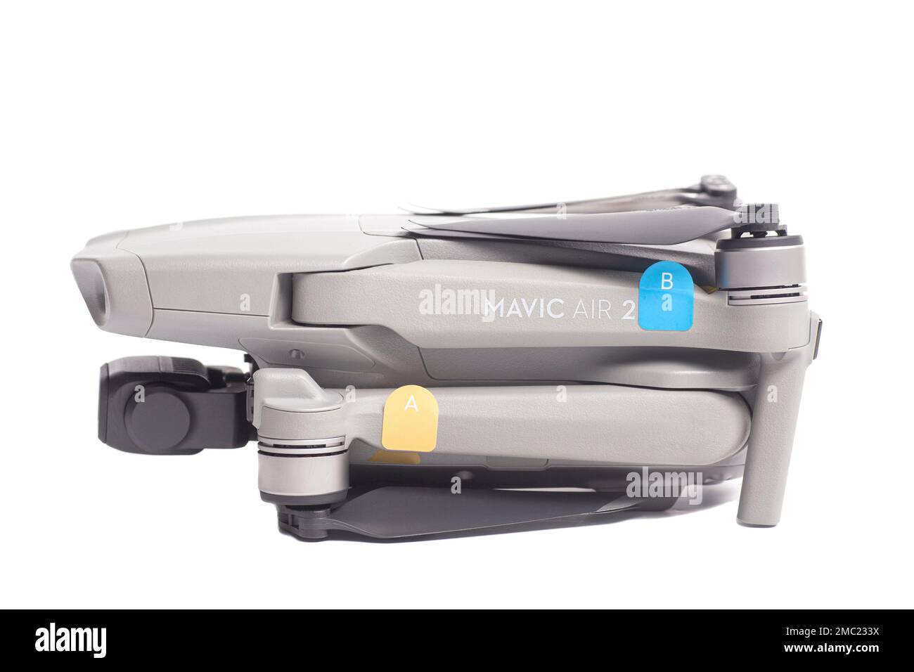 Moscow, Russia, January 21,2023: DJI Mavic Air 2 drone aerial camera ...