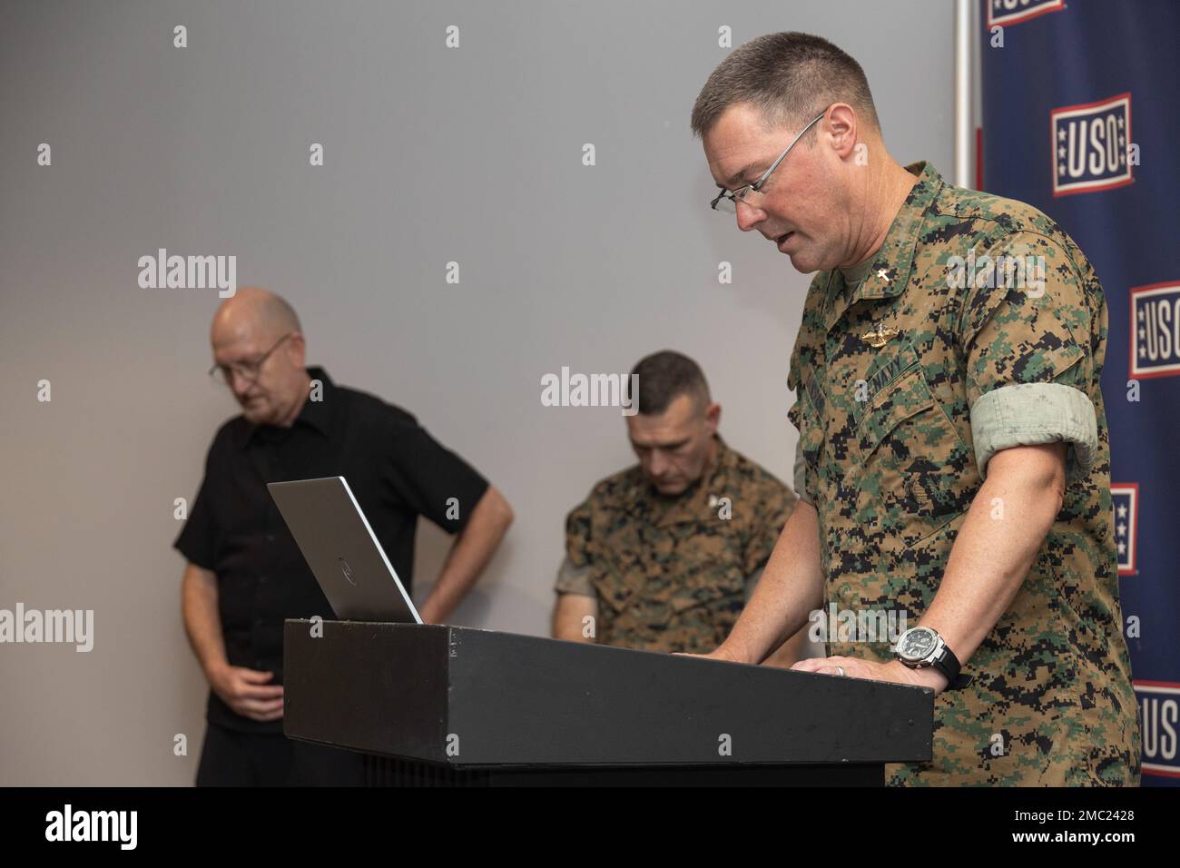 U.S. Navy Capt. Bennett Sandford, chaplain with III Marine ...
