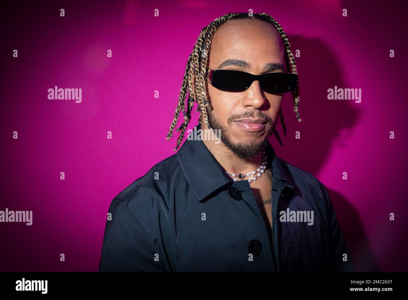 Lewis Hamilton attends the Valentino Ready To Wear Fall/Winter 2022 ...