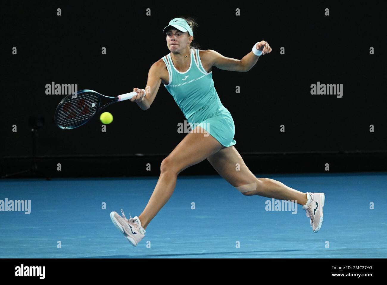 Magda Linette of Poland in action against Ekaterina Alexandrova of ...