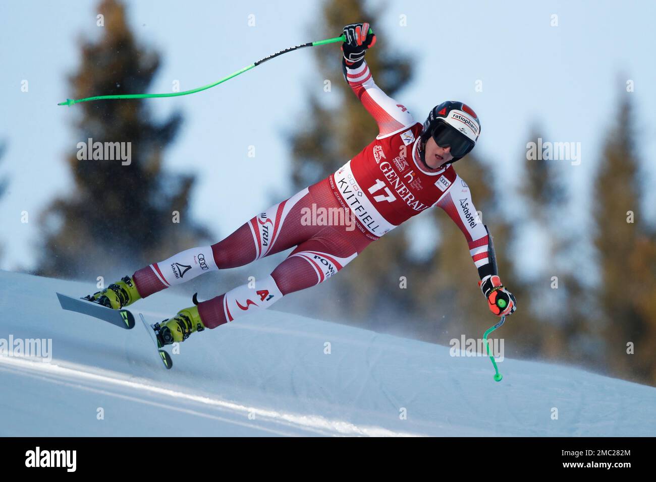 Austria's Raphael Haaser speeds down the course during an alpine ski ...