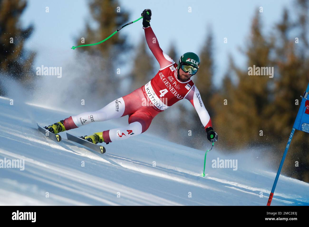 Austria's Max Franz speeds down the course during an alpine ski, men's ...