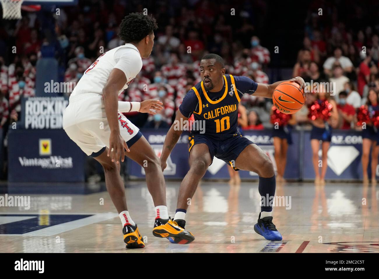 California guard Makale Foreman (10) drives against Arizona guard ...
