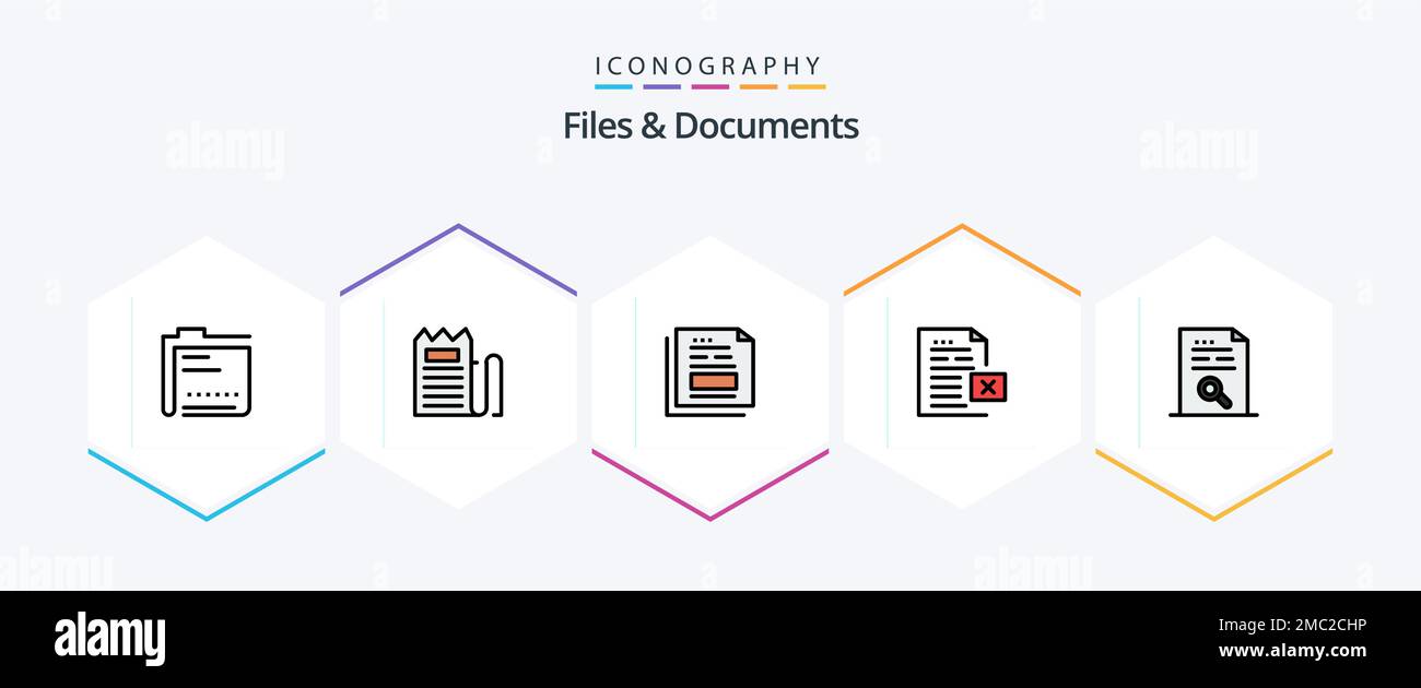 Files And Documents 25 FilledLine icon pack including document. data ...