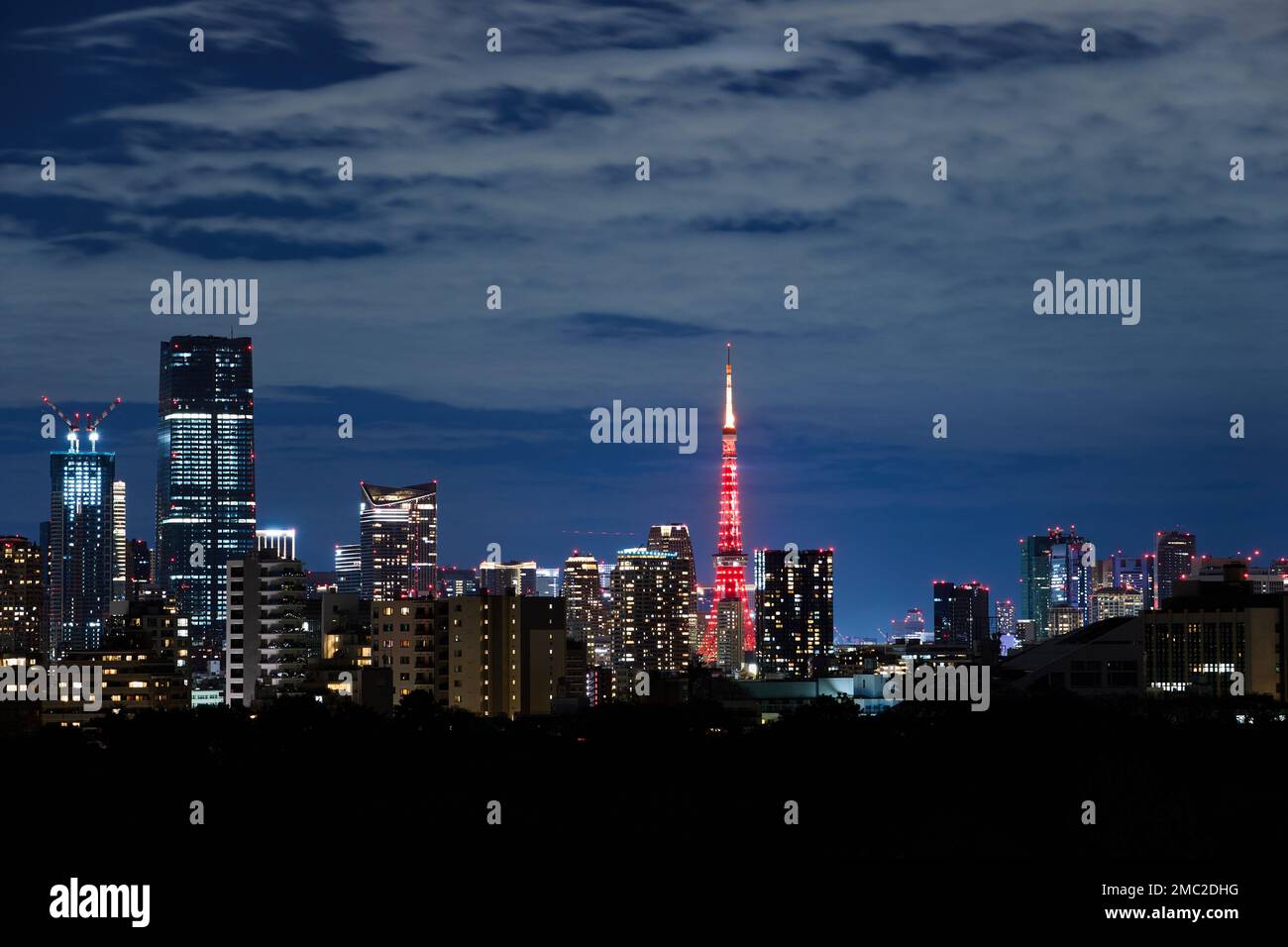 Tokyo, Japan. 21st Jan, 2023. Tokyo Tower is lit up in red to celebrate ...