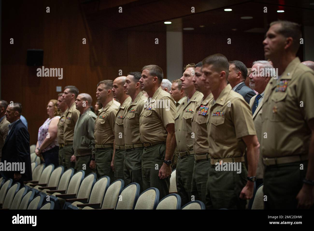 U.S. Marines, Sailors, friends, and family gather at the Marine Corps ...