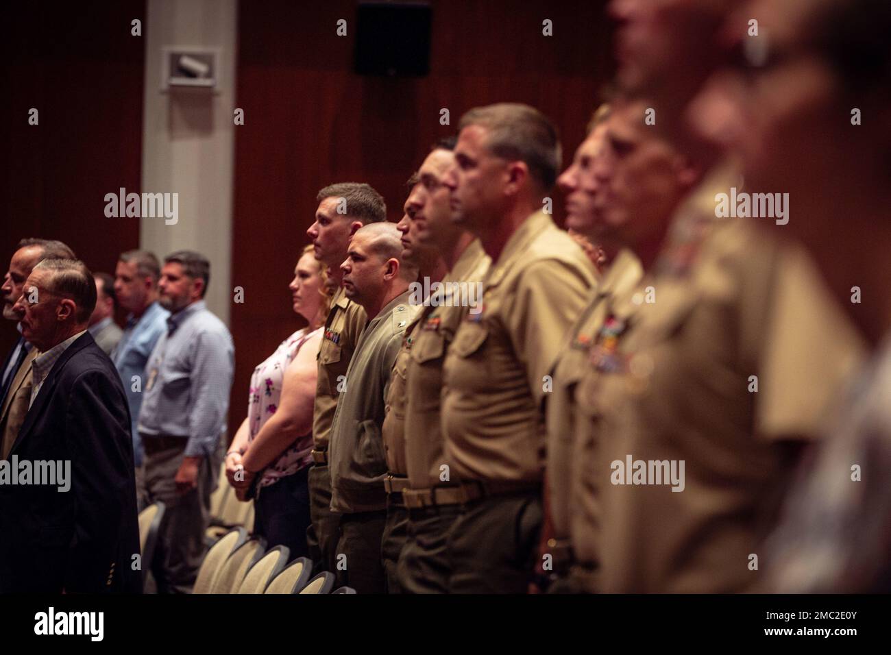 U.S. Marines, Sailors, friends, and family gather at the Marine Corps ...