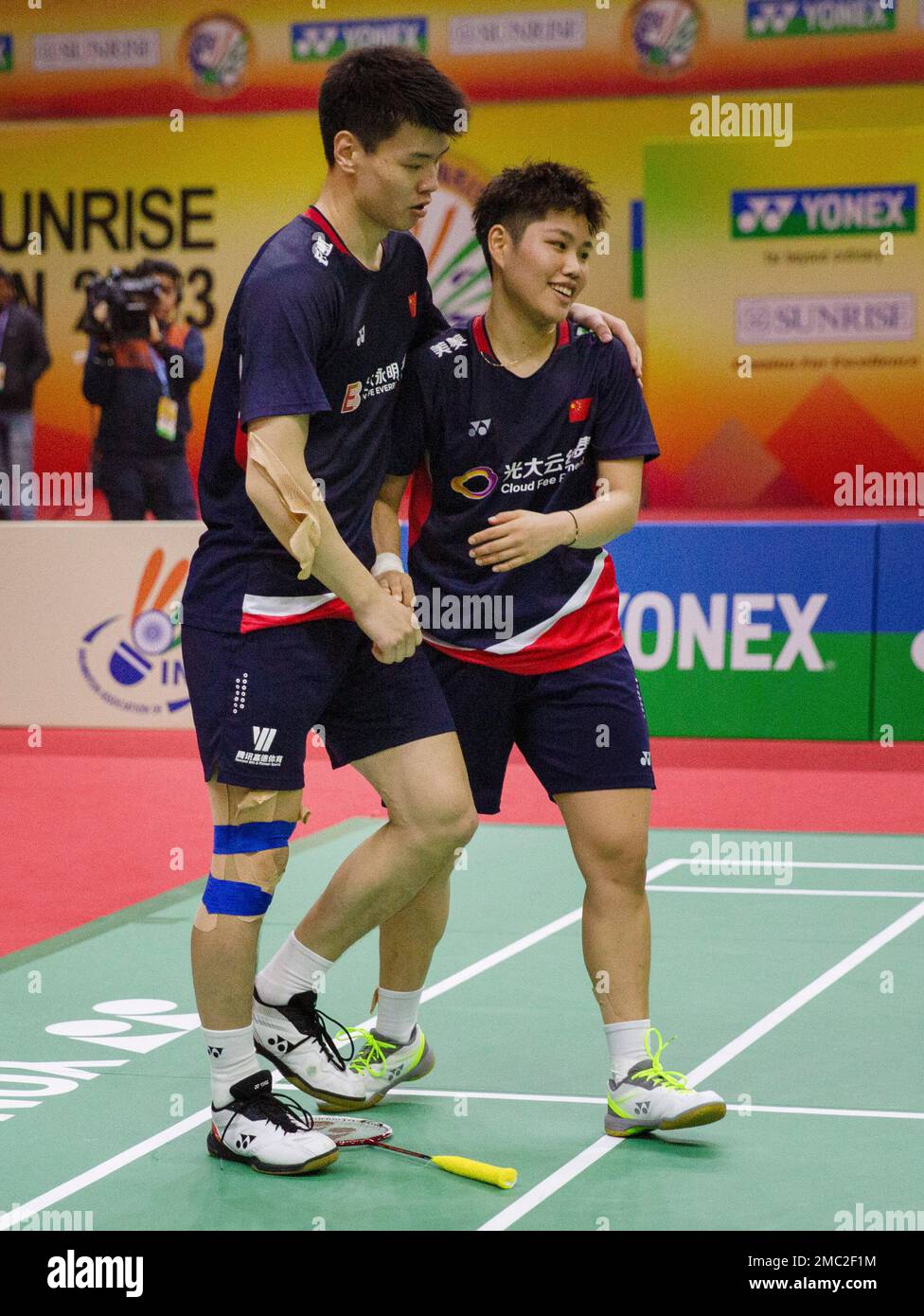 New Delhi, India. 21st Jan, 2023. Wang Yilyu(L)/Huang Dongping ...