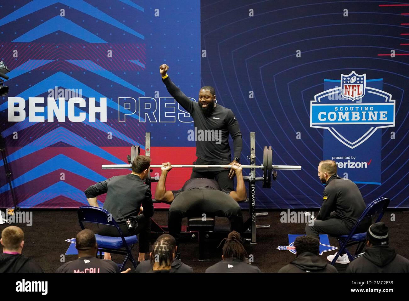 Tennessee defensive lineman Matthew Butler (02) during the bench press ...