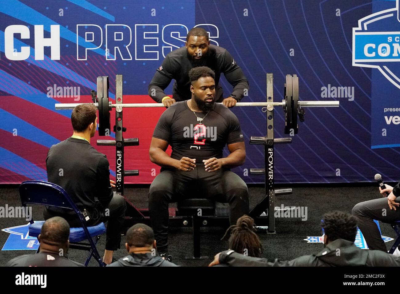 Tennessee defensive lineman Matthew Butler (02) during the bench press ...